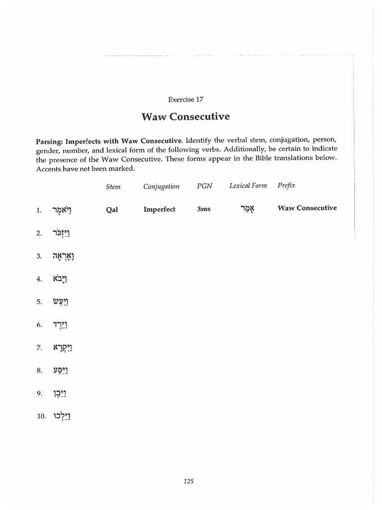 Basics of Biblical Hebrew Workbook - 17 | PDF