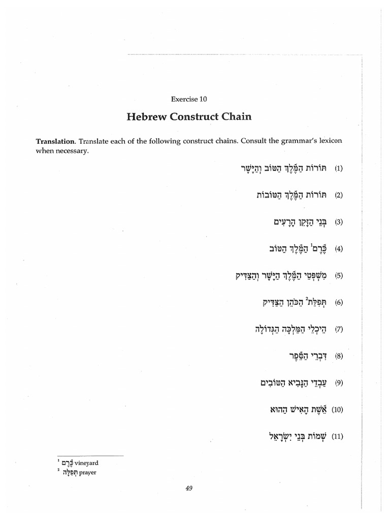 Basics of Biblical Hebrew Workbook - 10-11 | PDF