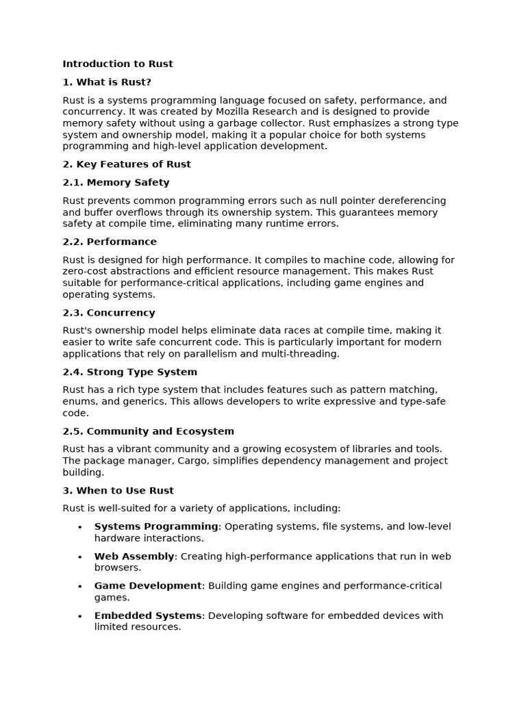 Rust Introduction | PDF
