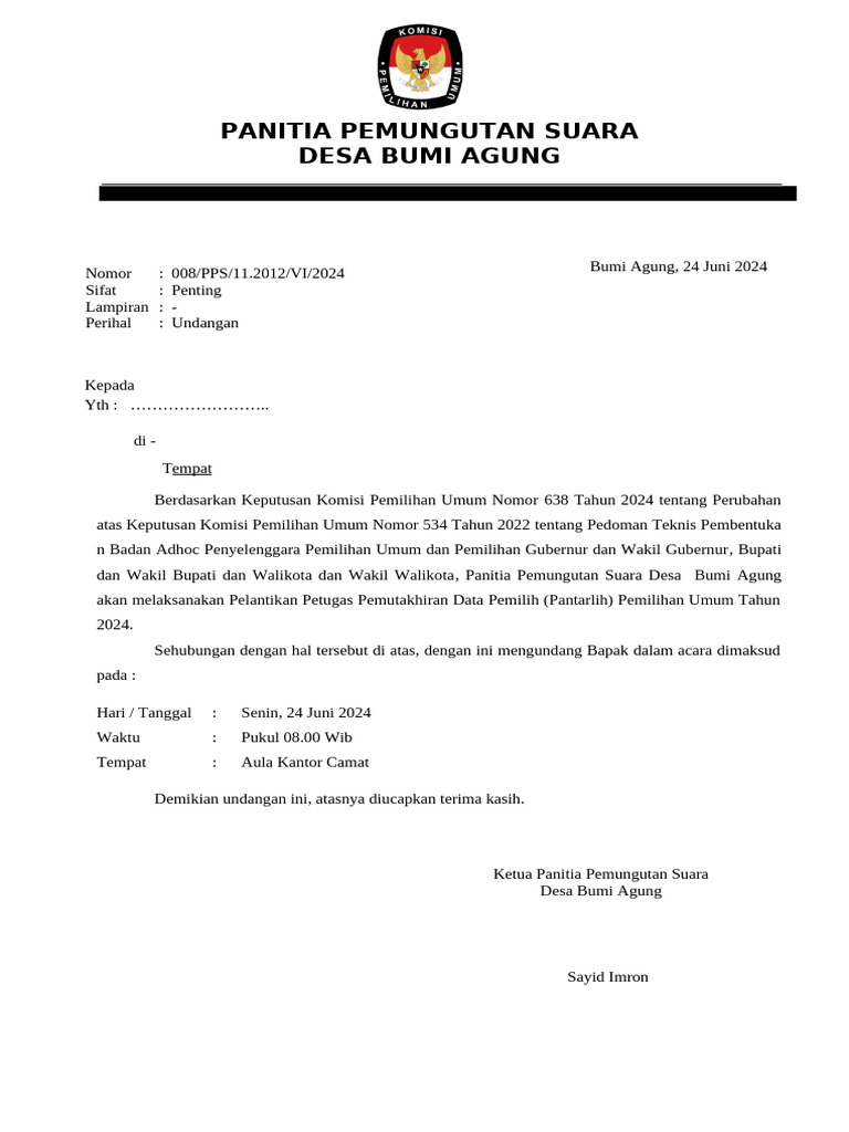 Contoh UNDANGAN | PDF