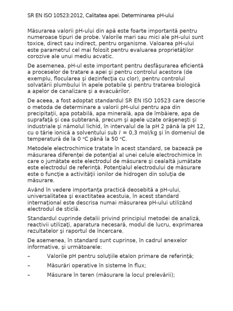 SR en Iso 10523 | PDF