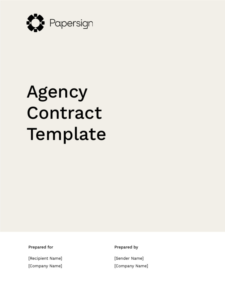 Agency Contract Template | PDF