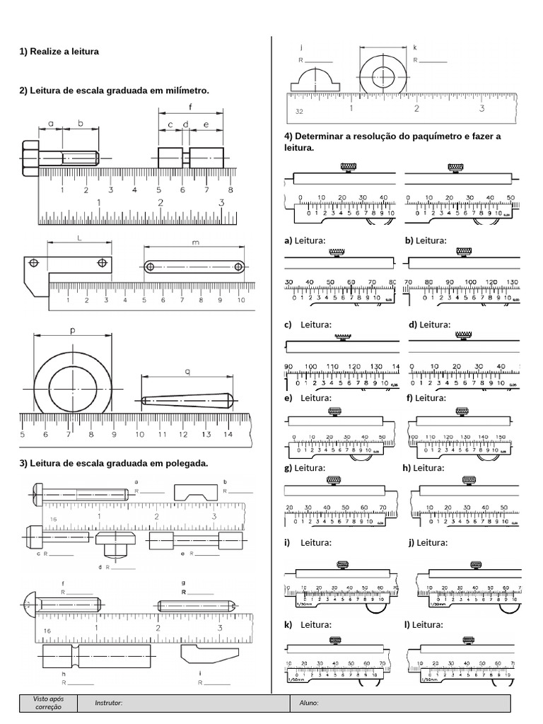 Exercícios Metrologia - Tec-Micrômetro | PDF