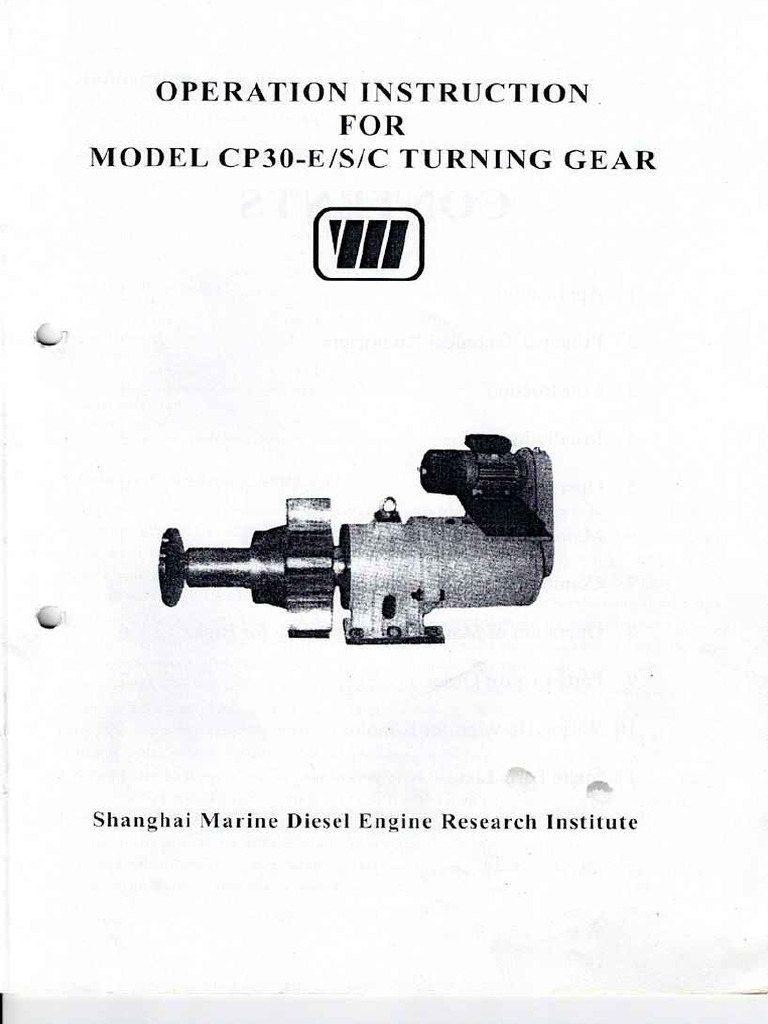 CP30-E-S-C - Turning Gear | PDF