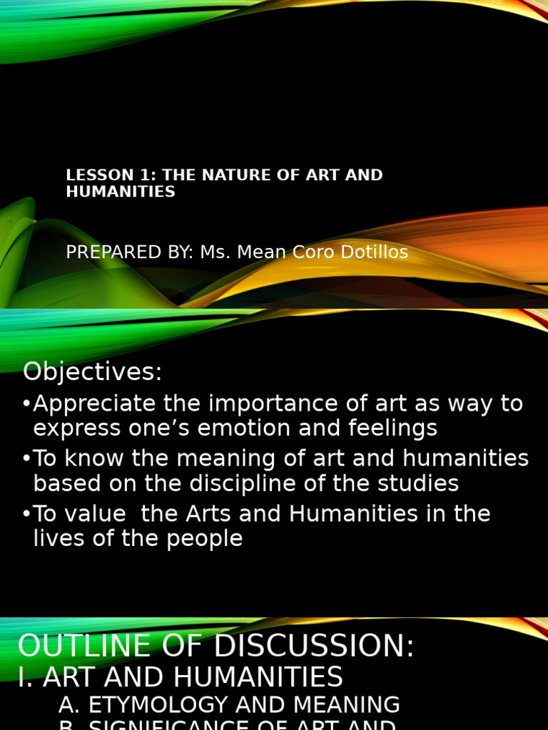 Art and Humanities Lesson 1 | PDF