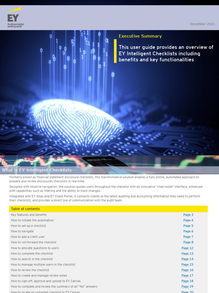 Getting Started Using EY Intelligent Checklists (EY Internal Only) | PDF