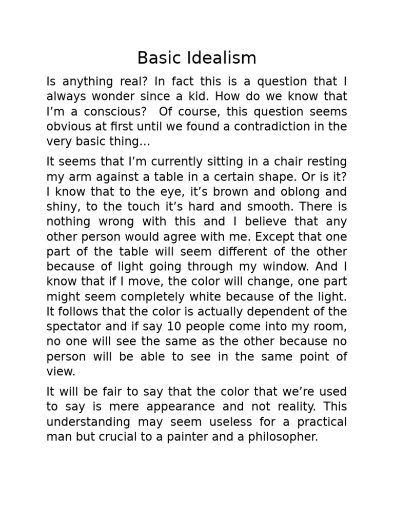 Basic Idealism | PDF | Philosophy