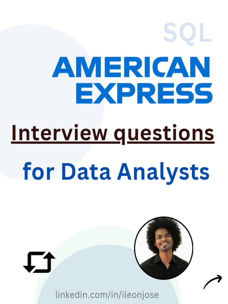 American Express Interview Questions For Data Analyst Role | PDF
