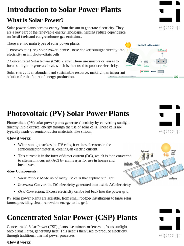 Solar Power Plants: Types & Benefits | PDF | Solar Power | Photovoltaics