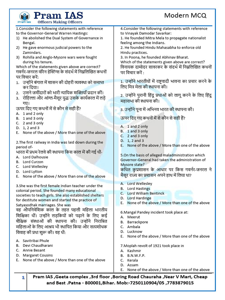 250 Modern MCQ | PDF