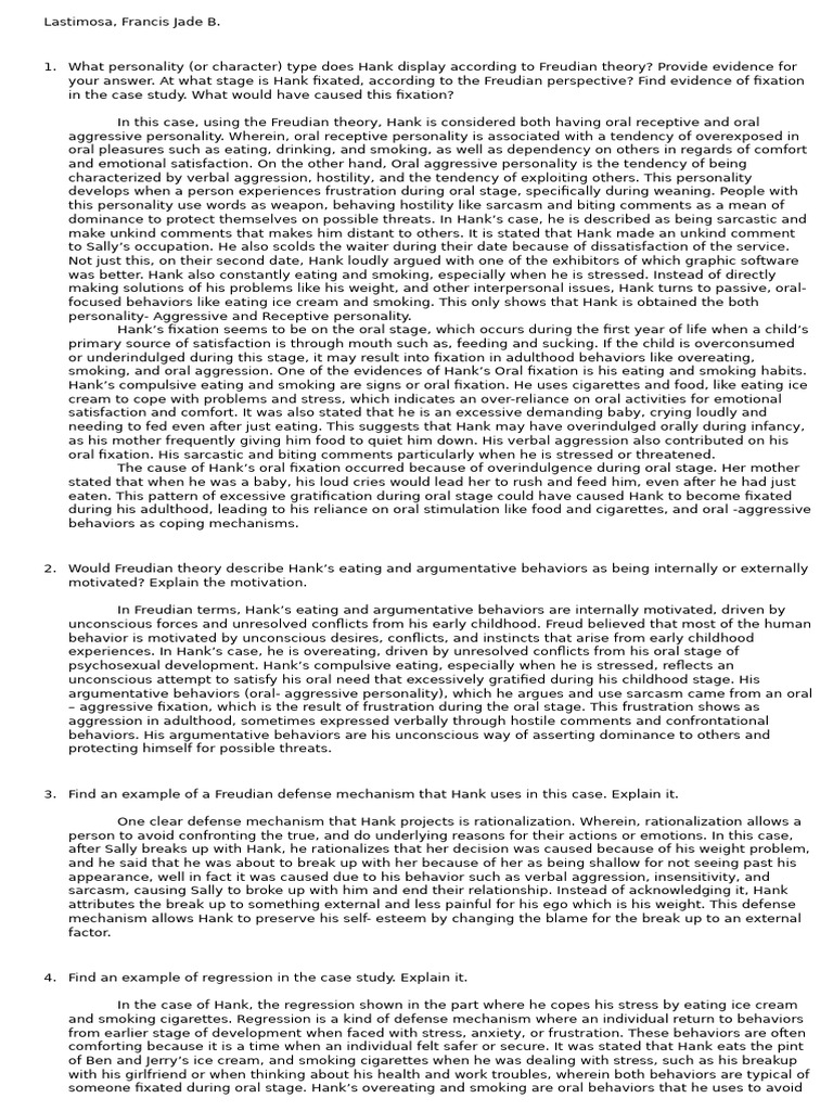 case study (freud) | PDF