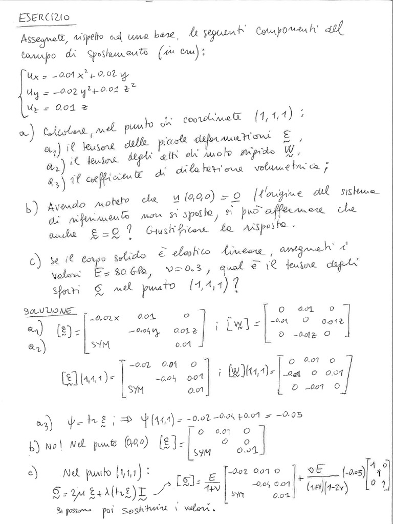01a_Esercizio_analisi_deformazione | PDF