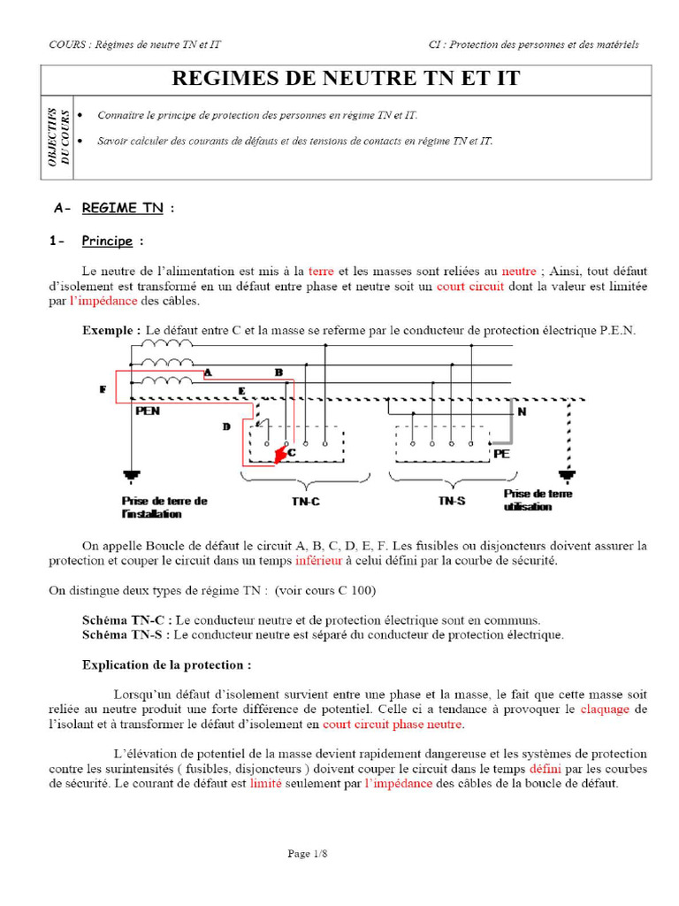 Regime de Neutre TN Et IT | PDF