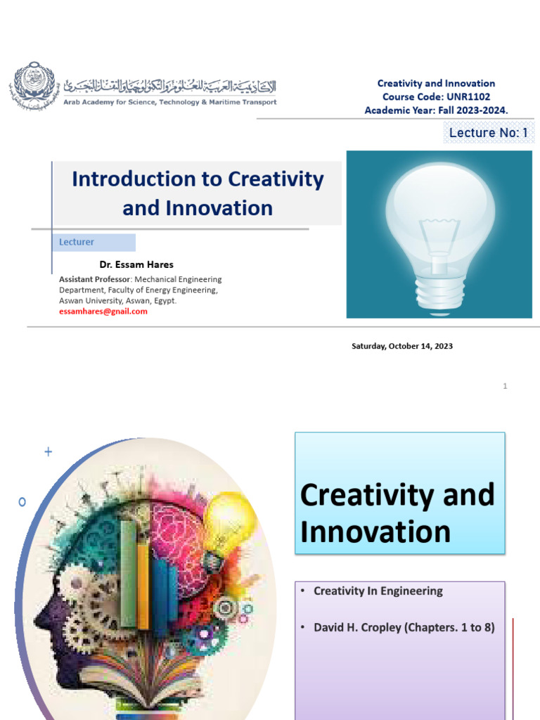 Creativity Lecture 1 | PDF