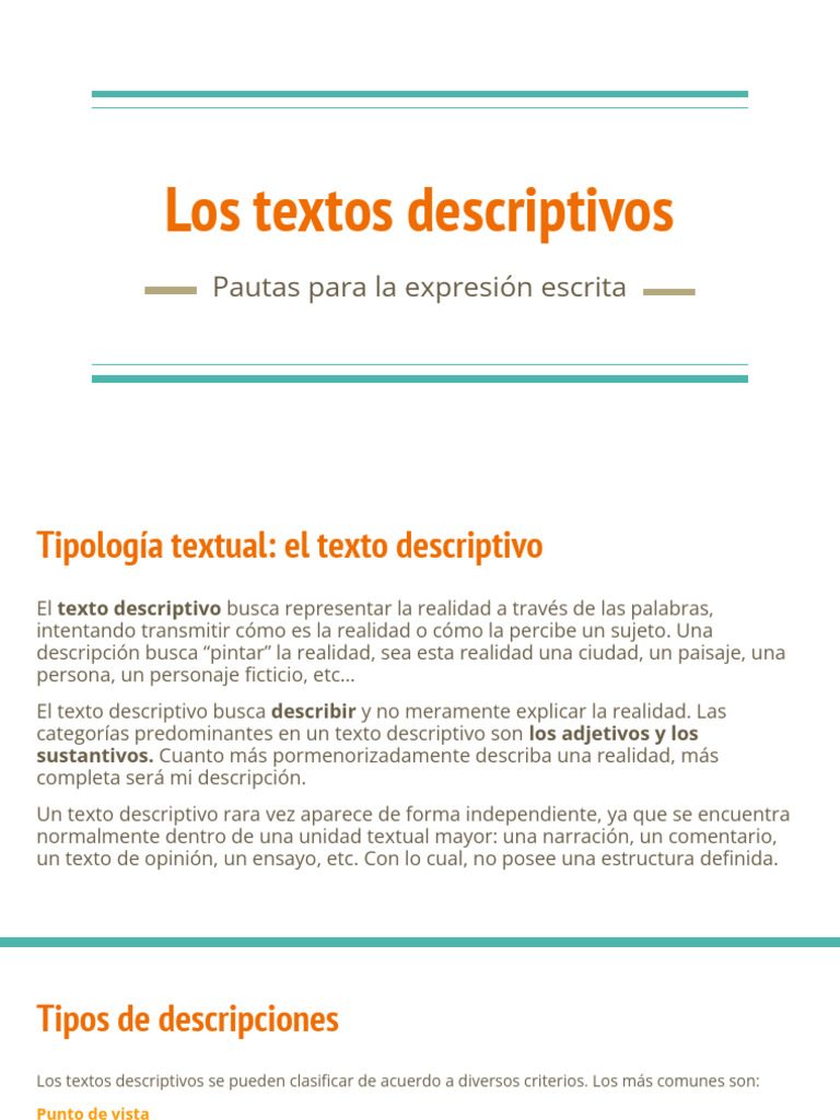 Los Textos Descriptivos | PDF