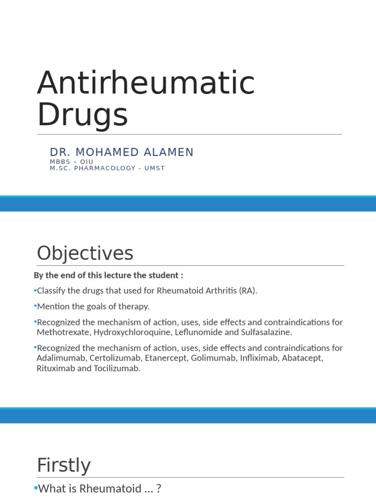 Antirheumatic Drugs | PDF