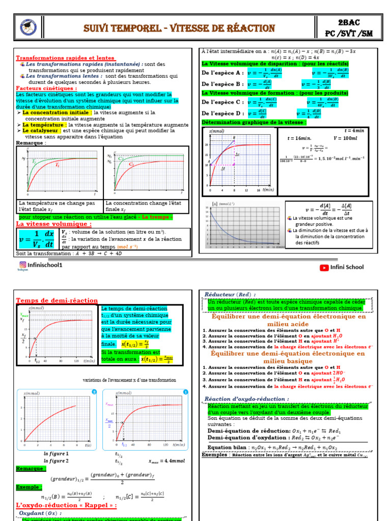 Resume Suivi Temporel - Vitesse de Réaction Infini Cours | PDF