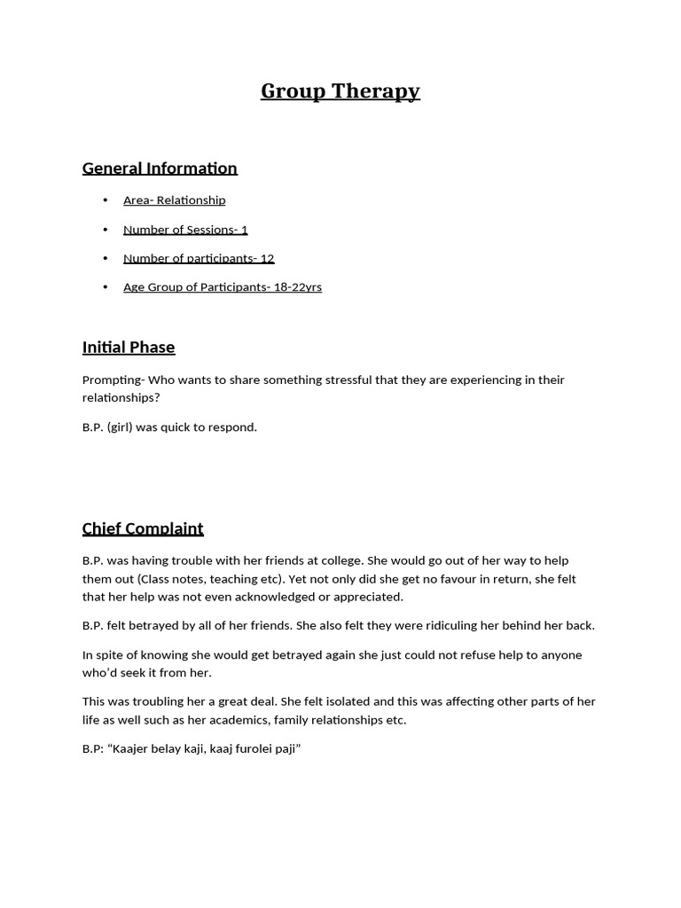 Group Therapy | PDF