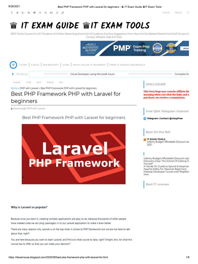 Best PHP Framework PHP With Laravel For Beginners | PDF