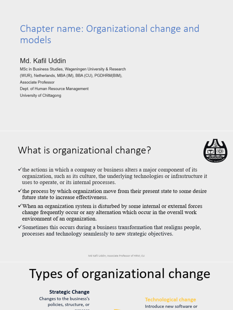Ch4 - Organizational Change and Models | PDF