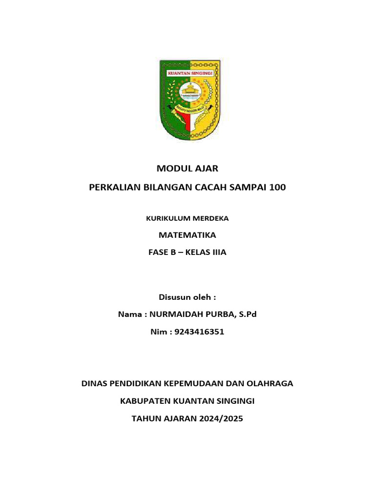 rpp mtk kelas 3 OK | PDF