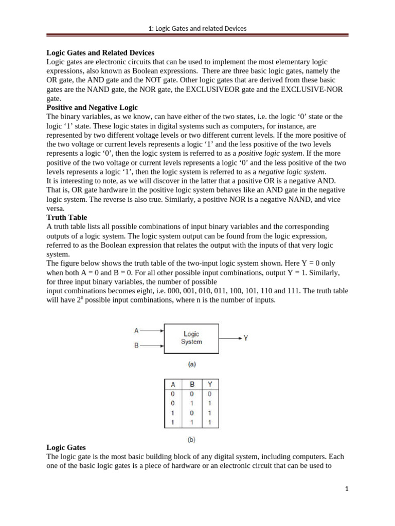 2-Logic Gates and Related Devices | PDF