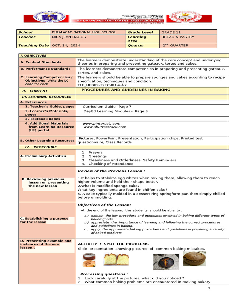 Baking Procedures and Guidelines for Cakes | PDF | Cakes | Baking