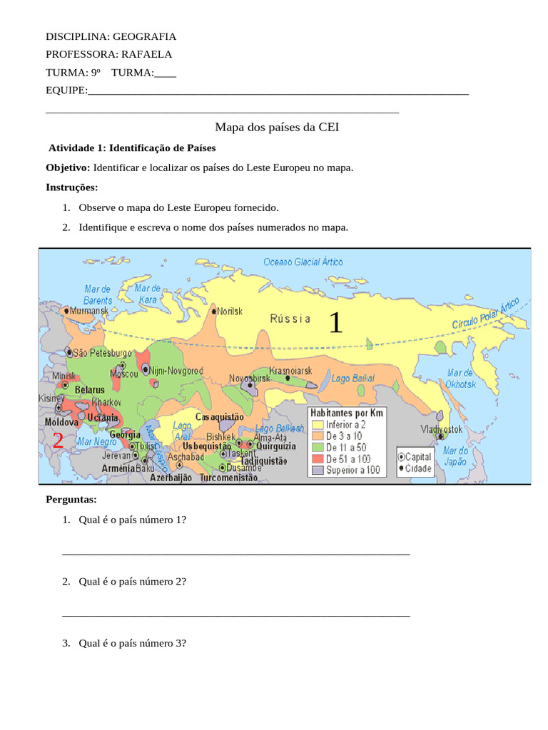 Mapa Dos Países Da CEI | PDF