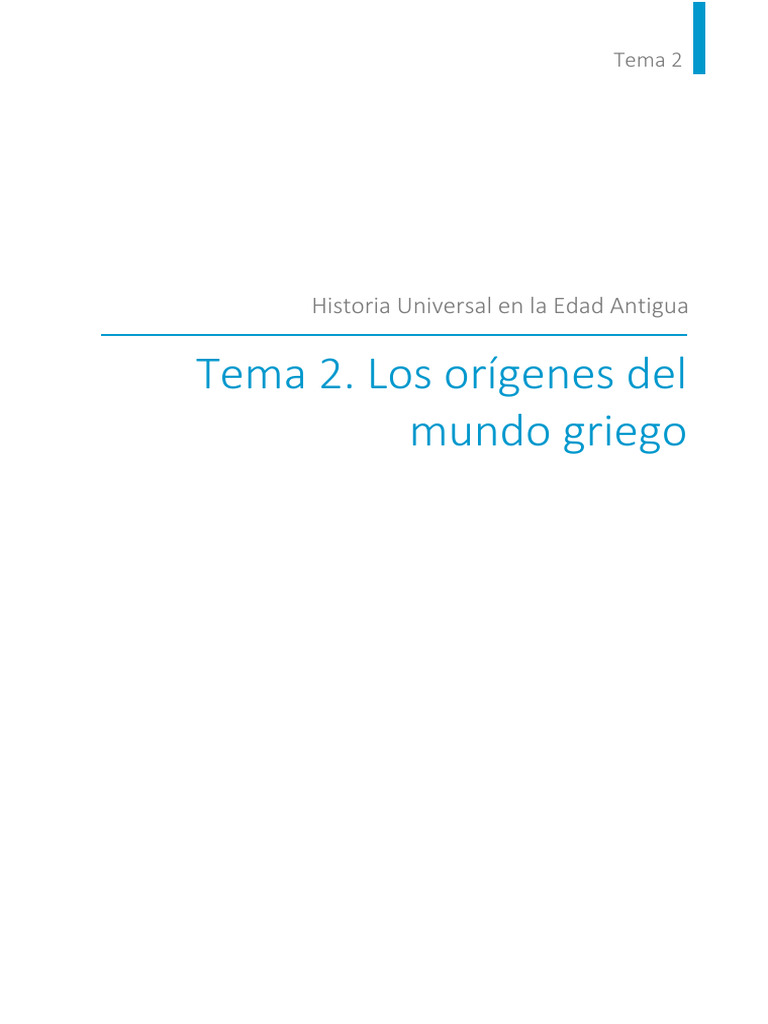 Tema 2. Los Orígenes Del Mundo Griego: Historia Universal en La Edad ...