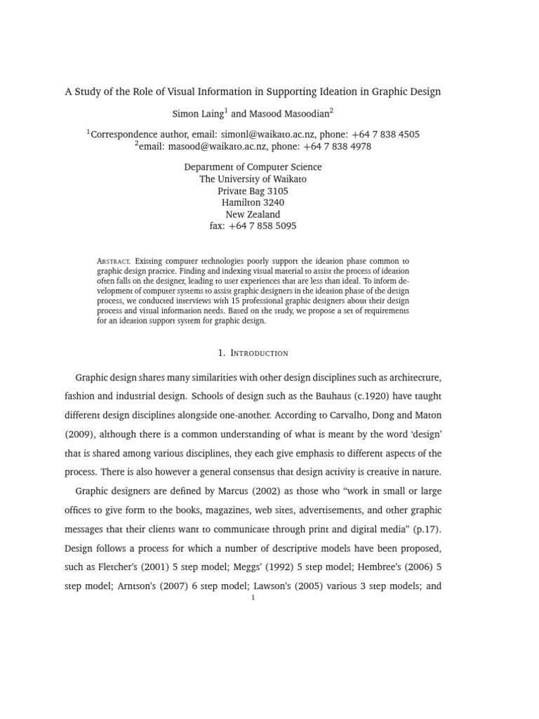 Role of Visual Information in Supporting Ideation in Graphic Design | PDF