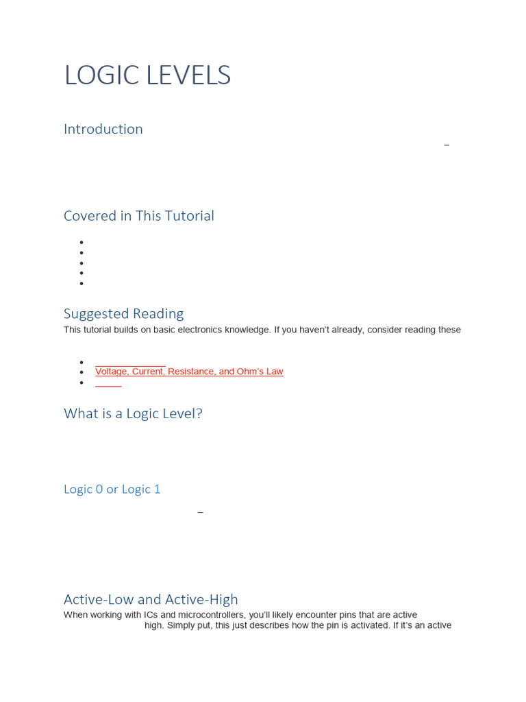 Logic Levels | PDF