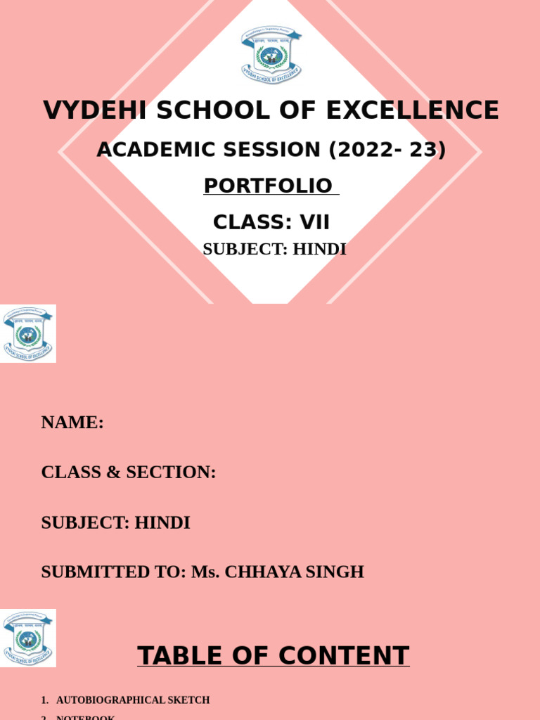 Hindi Portfolio Sample | PDF