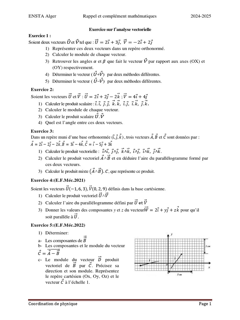 Serie de TD Rappel Mathématique | PDF