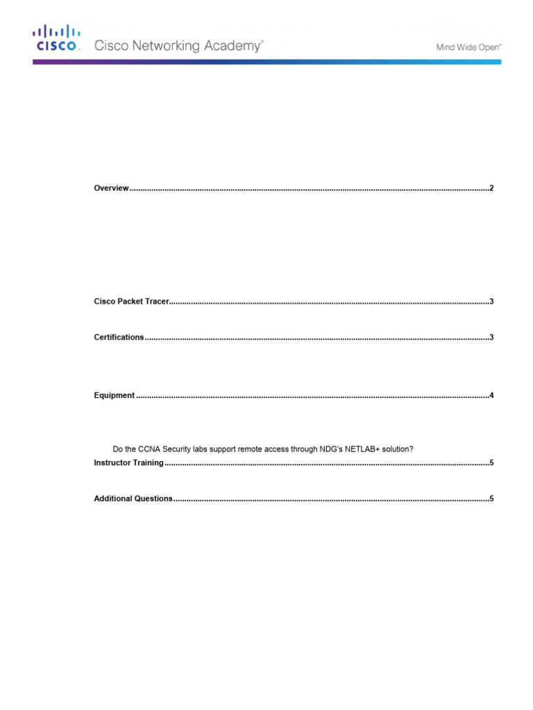 CCNA Security 1.2 Frequently Asked Questions: FAQ Table of Contents | PDF