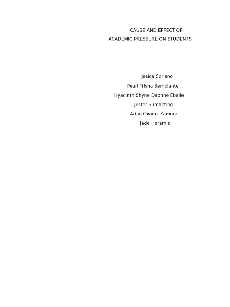 Cause and Effect of Academic Pressure On Students | PDF