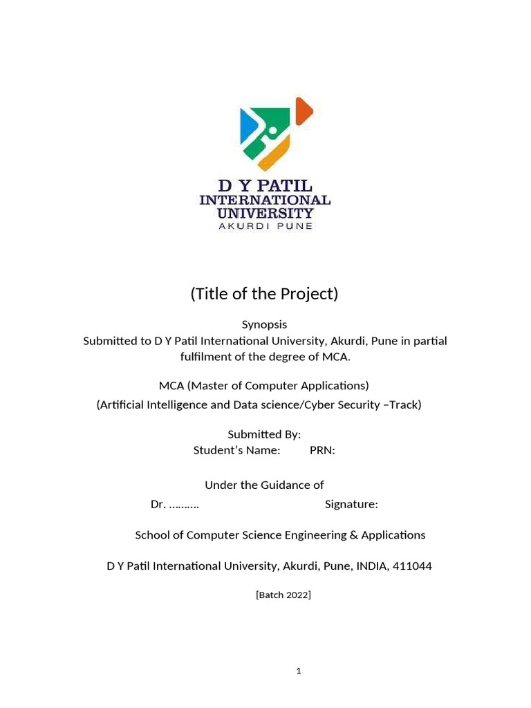 Synopsis_Format_BCA | PDF