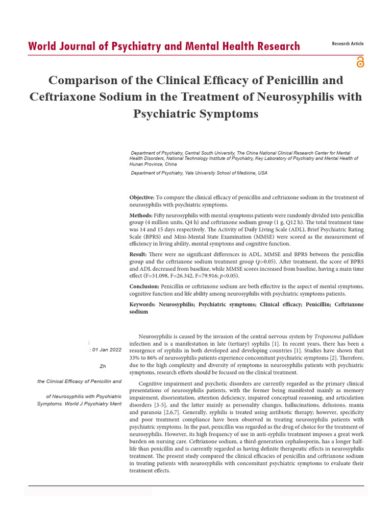 World Journal of Psychiatry and Mental Health Research | PDF