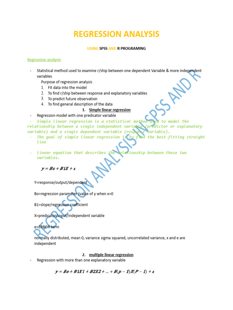 Regression Analysis PDF | PDF | Regression Analysis | Dependent And Independent Variables