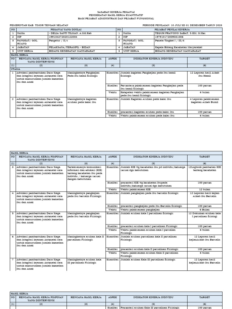 Delia Sasaran Kinerja Pegawai Pak Teguh | PDF