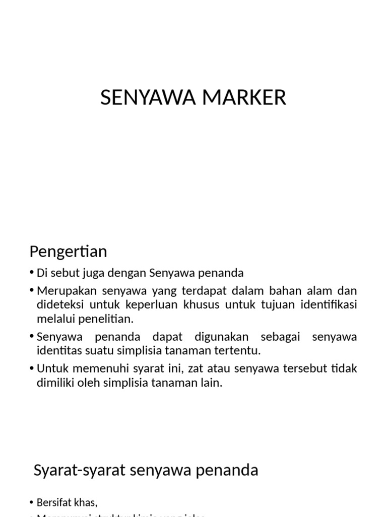 SENYAWA MARKER (2) | PDF