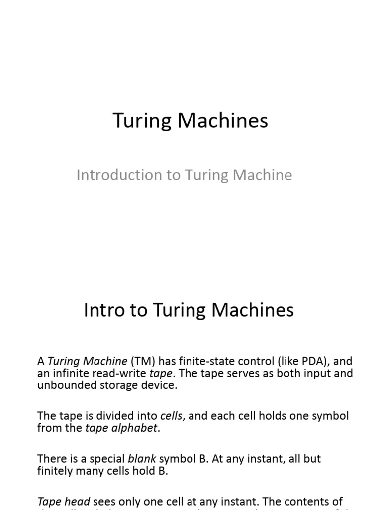 Lecture 4 5 Turing Machines | PDF