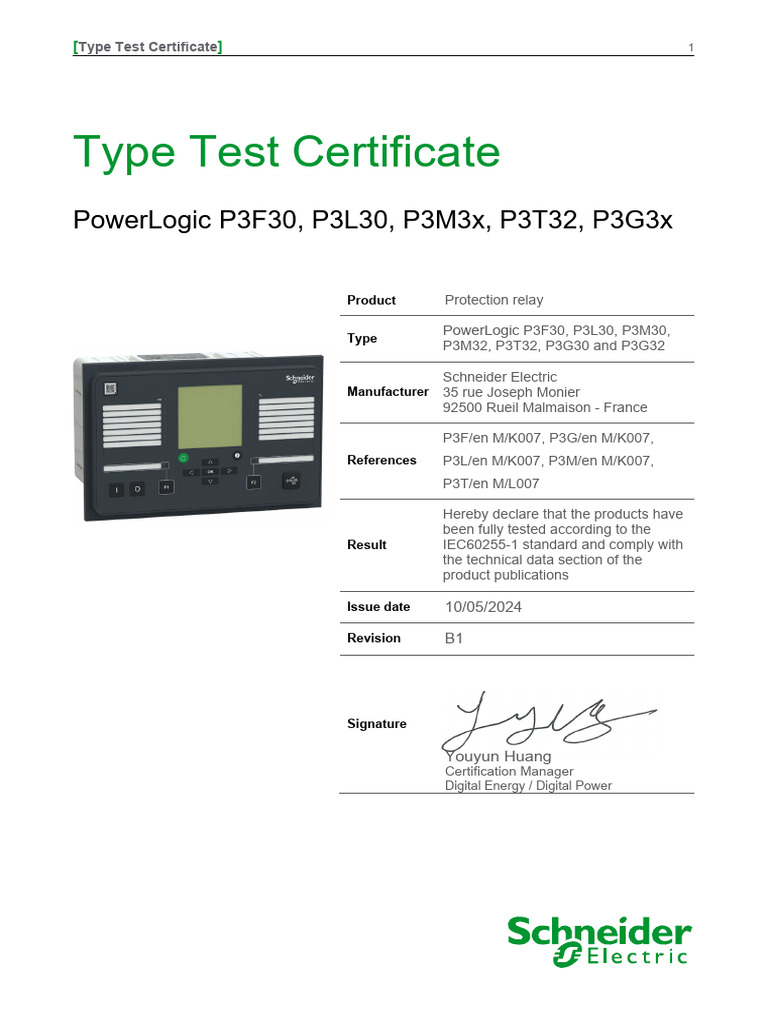 PowerLogic P3X Type Test Certificate - B1 | PDF | Insulator ...