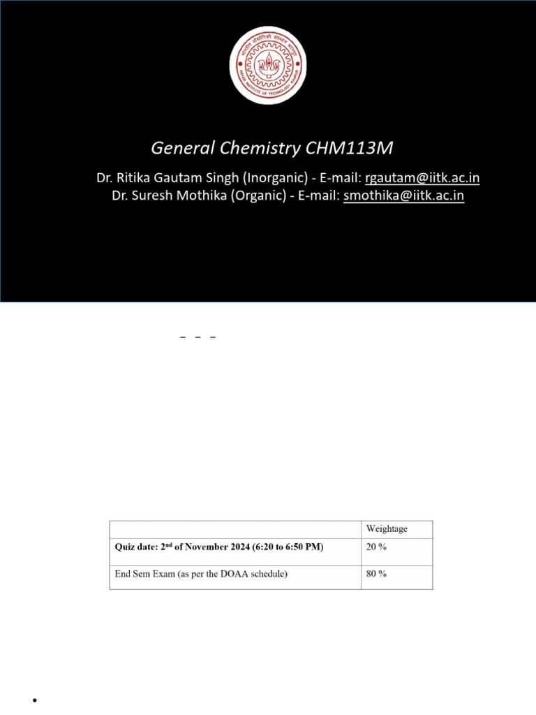 CHM113 Lecture1 | PDF