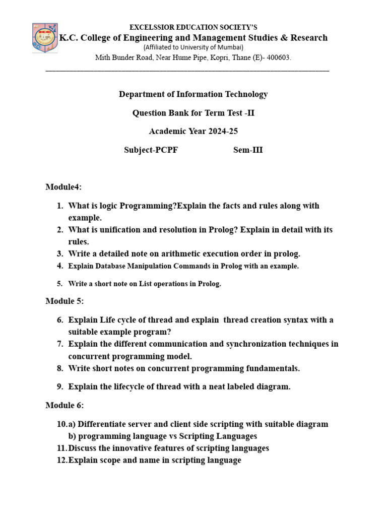 PCPF-question bank-II | PDF