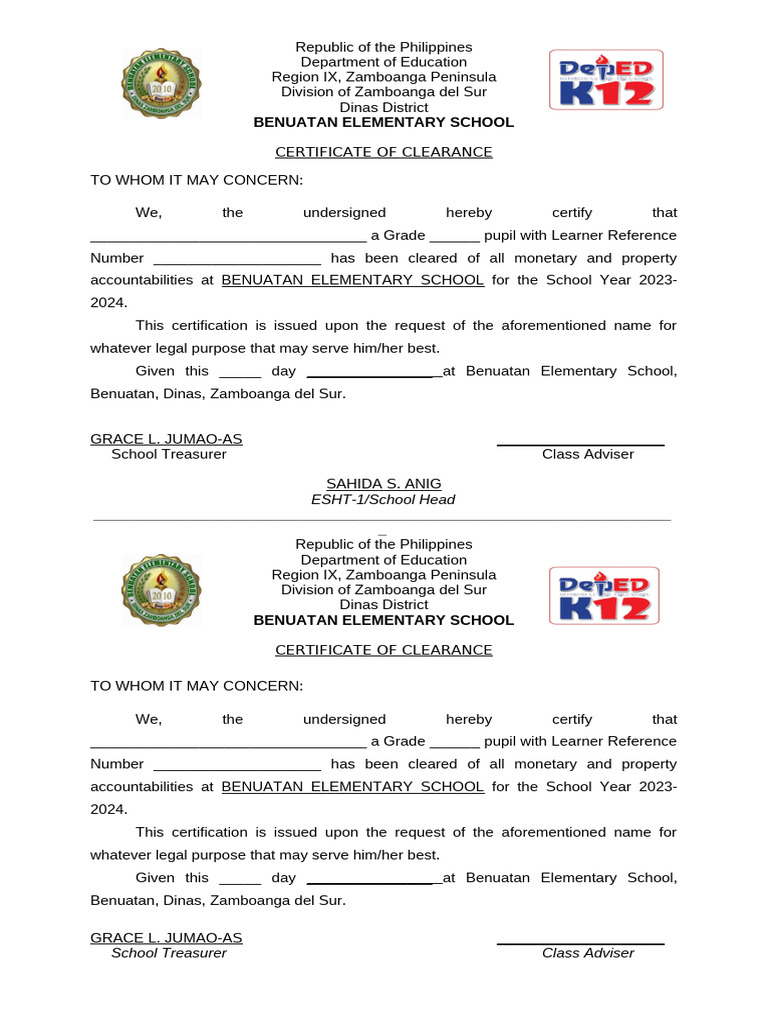 Certificate of Clearance | PDF