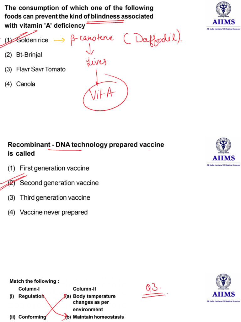 12TH Most Expected Pyq For Aiims Nursing | PDF