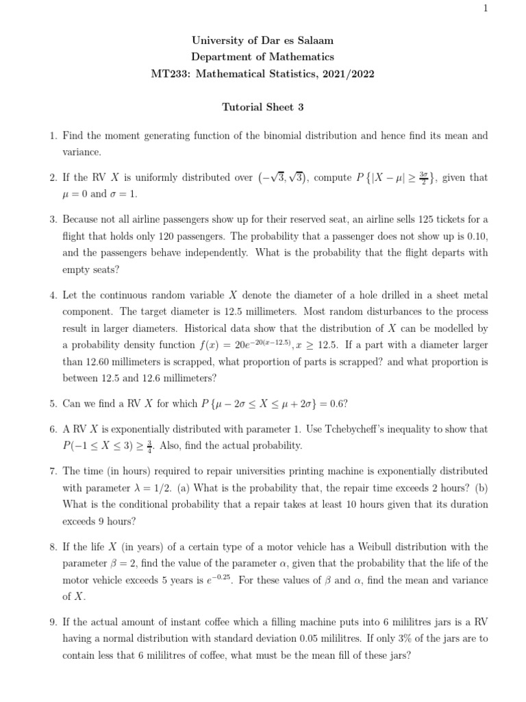 Tutorial3 2021 22 | PDF