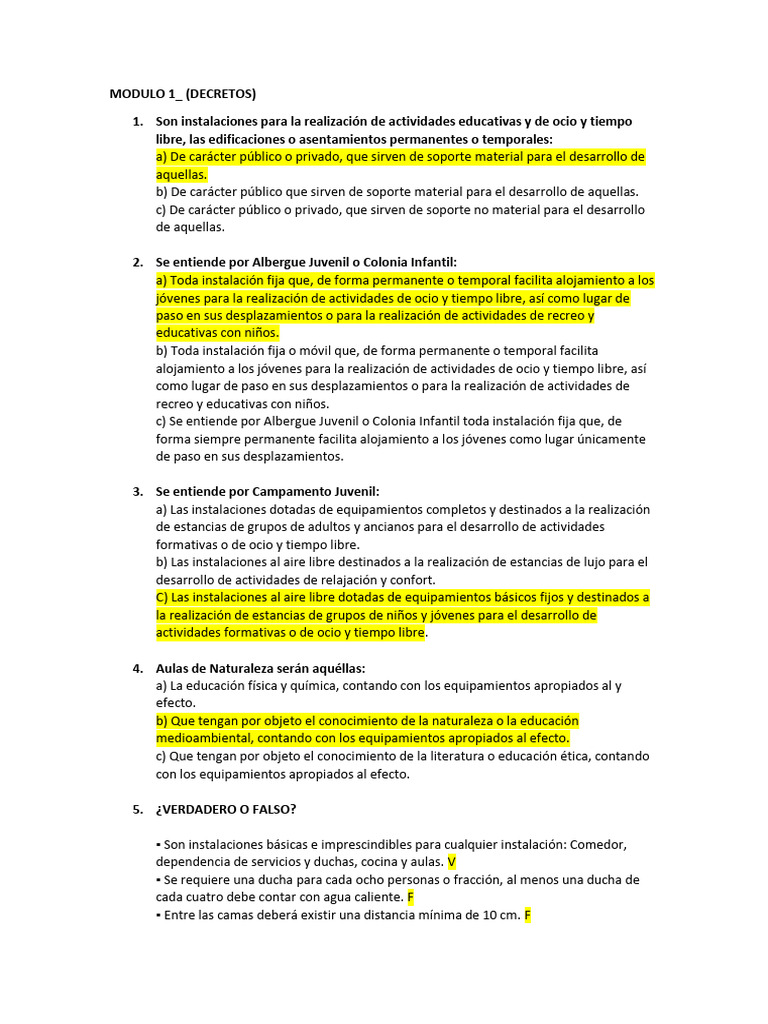 Modulo 1 (Respuestas) | PDF