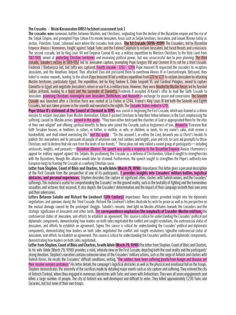 crusades summary | PDF