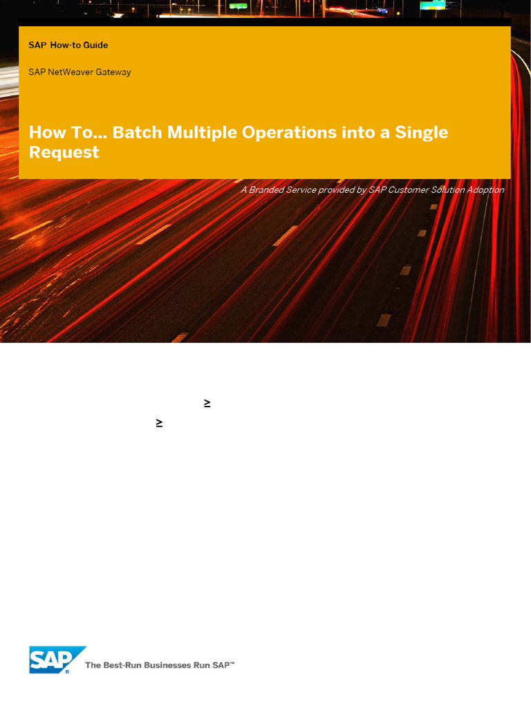 How To Batch Multiple Operations Into A Single Request | PDF